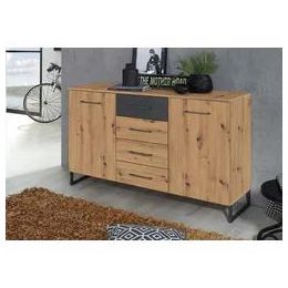 Kombikommode Rauch "Tampa" Sideboards Gr. B/H/T: 140cm x 91,9cm x 43,8cm, 4 St., braun (eichefarben artisan) im modernen Industrial Style