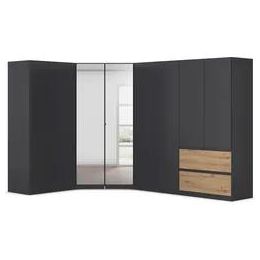 Schrank-Set Rauch "Kleiderschrank Schrank Garderobe Wäscheschrank COSTA mit Spiegel" Kastenmöbel-Sets Gr. B/H/T: 208cm x 197cm x 298cm, grau (graumetallic/eiche artisan) viel Platz, grifflose Front und Push-to-Open Funktion MADE IN GERMANY