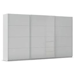 Schwebetürenschrank Rauch "Kleiderschrank Schrank Garderobe AGORDO mit Glasfront" Schränke Gr. B/H/T: 360cm x 210cm x 62cm, 3 St., grau (seidengrau/glas seidengrau) durchdachte Innenausstattung, in 4 Breiten und 2 Höhen MADE IN GERMANY