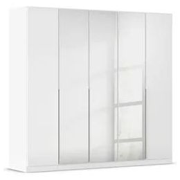 Drehtürenschrank Rauch "Kleiderschrank Kleiderschränke Schrank Garderobe AGORDO mit Glasfront" Schränke Gr. B/H/T: 226cm x 210cm x 54cm, 5 St., weiß (alpinweiß) durchdachte Innenausstattung, in 6 Breiten und 2 Höhen MADE IN GERMANY