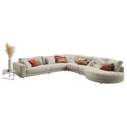 Ecksofa 3C Candy "Enisa II L-Form" Sofas Gr. B/H/T: 225cm x 86cm x 395cm, Easy care, langer Schenkel rechts, grau (taupe) incl. 3 Flatterkissen, wahlweise mit Flecken-Schutz-Bezug Easy care