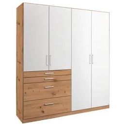 Kleiderschrank Rauch "Harburg Drehtürenschrank Schlafzimmerschrank mit viel Stauraum", weiß (eichefarben artisan, weiß), B:181cm H:197cm T:54cm, Schränke, Bestseller Schrank Garderobe im Schlafzimmer