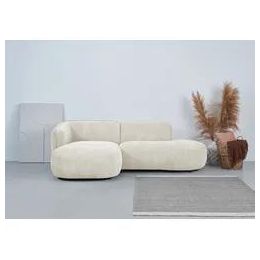 Ecksofa Andas "Ostrup" Sofas Gr. B/H/T: 278cm x 73cm x 152cm, Bouclé, Recamiere links, weiß (ivory) schlichtes modernes Design, in verschiedenen Farben