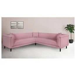 Ecksofa Inosign "AGNIA L-Form B/T/H: 244/244/71 cm" Sofas Gr. B/H/T: 244cm x 71,5cm x 244cm, Struktur fein, gleichschenklig, rosa incl. Zierkissen, gleichschenklig, auch in Cord