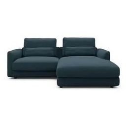 Ecksofa TENKSOM "Polsterecke, L-Form, Eckcouch, mit Federkern, inkl. Kissen" Sofas Gr. B/H/T: 225cm x 68cm x 171cm, Polyester, blau (dunkelblau) legerer Sitzkomfort zum Entspannen und Verweilen