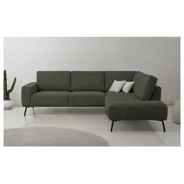 Ecksofa Andas "Vosby" Sofas Gr. B/H/T: 260cm x 85cm x 208cm, Chenille, Ottomane rechts, grün (hunter) Breite 260 cm, Chenille, mit dekorativer Kedernaht