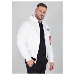 Bomberjacke Alpha Industries "Alpha Industries Men - Bomber Jackets MA-1 ZH Back Print" Gr. M, weiß (weiß, schwarz) Herren Jacken