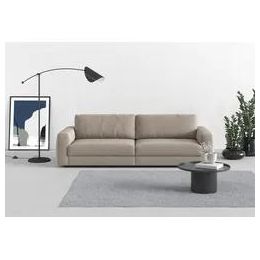 Big-Sofa Trendmanufaktur "Bourbon" Sofas Gr. B/H/T: 264 cm x 84 cm x 126 cm, Struktur weich, XXL mit Sitztiefenverstellung, grau (taupe grey) extra tiefe Sitzfläche, wahlweise mit Sitztiefenverstellung bestellbar