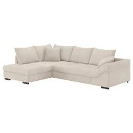 Ecksofa Inosign "Allegro DuraFlex, L-Form" Sofas Gr. B/H/T: 303cm x 86cm x 202cm, Cord, Ottomane links, beige (stripes 8622 narur) Hochschläfer-Bettauszug, Kaltschaumpolsterung, bis 140 kg belastbar