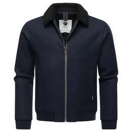 Outdoorjacke Ragwear "Sivval Felt" Gr. XXXL (58), blau (navy) Herren Jacken lässige Jacke in Woll-Optik mit kuscheligem Kragen