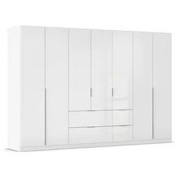 Drehtürenschrank Rauch "Kleiderschrank Schrank Garderobe AGORDO mit Dekor- oder Hochglanzfront" Schränke Gr. B/H/T: 315cm x 210cm x 54cm, 7 St., weiß (alpinweiß/hochglanz weiß) mit Außenschubkästen, in 6 Breiten und 2 Höhen MADE IN GERMANY