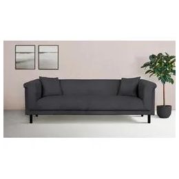 3-Sitzer Inosign "AGNIA B/T/H: 210/85/71 cm", grau (anthrazit), B:210cm H:71,5cm T:85cm, 100% Polyester, Sofas, incl. Zierkissen, auch in Cord und Bouclé