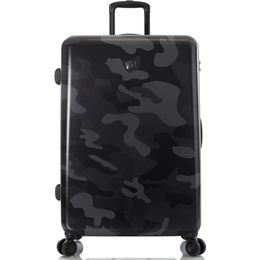 Hartschalen-Trolley Heys "Black Camo, 76 cm" Gr. B/H/T: 51 cm x 76 cm x 30 cm 110 l, schwarz-weiß (black camo) Koffer Reisegepäck groß Reisekoffer TSA Schloss Volumenerweiterung