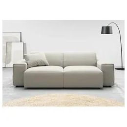 2,5-Sitzer Andas "Glimminge auch in Breitcord, Feincord + Easy care-Bezug" Sofas Gr. B/H/T: 214cm x 71cm x 101cm, Easy care, grau (hellgrau) besondere Kedernähte, Zierkissen