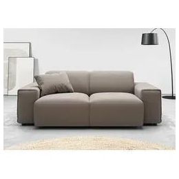 2-Sitzer Andas "Glimminge auch in Breitcord + Feincord Easy care-Bezug" Sofas Gr. B/H/T: 194cm x 71cm x 101cm, Material Bezug, grau (taupe) besondere Kedernähte,, Zierkissen