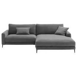 Ecksofa Inosign "Downtown Gemütliches Loungemöbel zum Relaxen L-Form" Sofas Gr. B/H/T: 272cm x 84cm x 170cm, Flachgewebe, Recamiere rechts, grau (anthrazit) weicher Sitzkomfort, BTH: 27217084 cm