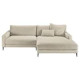 Ecksofa Inosign "Downtown, B/T/H: 272/190/84 cm L-Form" Sofas Gr. B/H/T: 272cm x 84cm x 190cm, Bouclé, Recamiere rechts, beige (sand) weicher Sitzkomfort auch in Cord und Bouclé, incl. Zierkissen