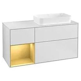 Villeroy & Boch Villeroy und Boch Finion Waschtischunterschrank G271HFMT 120cm, Abdeckplatte white matt, Emotion, Regal links Gold matt, White matt lacquer