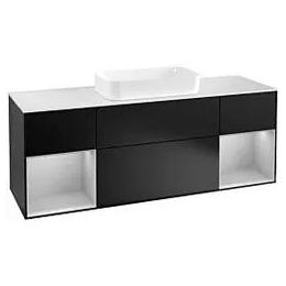 Villeroy & Boch Villeroy und Boch Finion Waschtischunterschrank G331GJPD 160cm, Abdeckplatte white matt, Emotion, Regale Light grey matt lacquer, Black matt lacquer