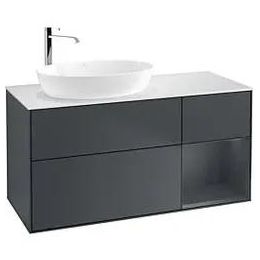 Villeroy & Boch Villeroy und Boch Finion Waschtischunterschrank G931HGHG 120cm, Abdeckplatte white matt, Emotion, Regale Midnight matt lacquer, Midnight Blue Matt Lacquer