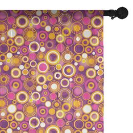 Abakuhaus Gardine schiere Drapierung für Hochzeit Party 2 Panels, Geometrisch Vintage Kreise Runde, bunt
