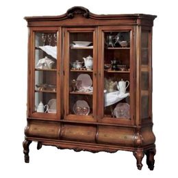 JVmoebel Vitrine Klassische Vitrine Holzmöbel mit Maßgeschneiderten Schubladen (1-St., Vitrine) Made in Europa, braun