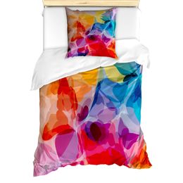 Abakuhaus Bettwäsche Milbensicher Allergiker geeignet mit Kissenbezug, Microfaser, Kunst Big Blütenblätter, bunt