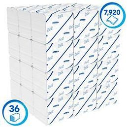 Scott® Toilettenpapier Control 8509, 2-lagig, Einzelblätter, 36 Päckchen á 220 Blatt, weiß