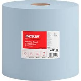 Reinigungsrollen Katrin, 2 Rollen mit je 1000 Blatt, 2-lagig, blau