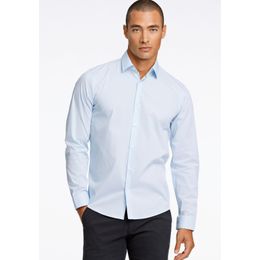 LINDBERGH Herren Businesshemd "LINDBERGH Business-Casual-Hemd", blau, Gr. XS, Obermaterial: 76% Baumwolle, 21% Nylon, 3% Elasthan, Hemden