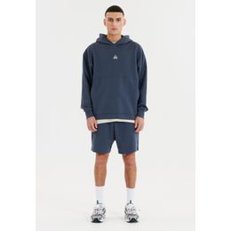 SOS Herren Kapuzensweatshirt "Bovec", blau, Gr. L, bedruckt, 100% Baumwolle, Sweatshirts, aus reiner Bio-Baumwolle