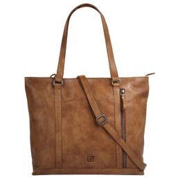 Bodenschatz Damen Shopper, braun, Leder, leicht glänzend, unifarben, Taschen, echt Leder