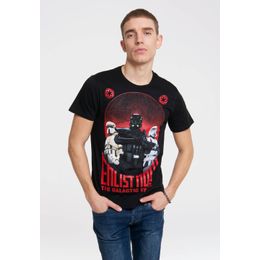 logoshirt Herren T-Shirt "Star Wars - Galactic Empire", schwarz, Gr. L, bedruckt, 100% Baumwolle, Shirts, mit Star Wars-Motiv