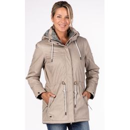 LPO Damen Parka "PAISLEY II NEW WOMEN", grau, Gr. 48, 100% Polyester, Jacken, leicht wattierter Parka mit abnehmbarer Kapuze