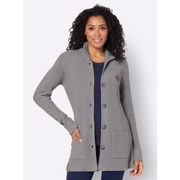 Casual Looks Damen Cardigan, grau, Gr. 38, unifarben, 50% Viskose, 28% Polyester, 22% Polyamid, Strickjacken