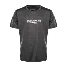 Endurance Jungen Funktionsshirt "DRILL MELANGE", schwarz, Gr. 152, bedruckt, meliert, 92% Polyester, 8% Elasthan, Shirts, mit QUICK DRY-Technologie