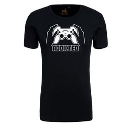 logoshirt Herren T-Shirt "Addicted", schwarz, Gr. S, bedruckt, 100% Baumwolle, Shirts, mit trendigem Gaming-Print