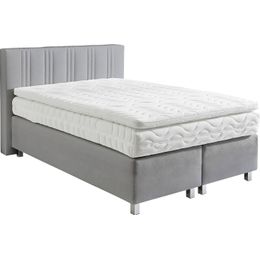 Boxspringbett, B:155cm L:210cm, grau, Westfalia Schlafkomfort, Bezug: 100% Polyester;Polsterung: 100% Polyester, Komplettbetten, wahlweise mit