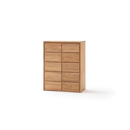 Kommode Home Affaire "Zetra Schubladenschrank, 5 Schubladen/1 Tür mit Soft-Close-Function" Sideboards Gr. B/H/T: 88 cm x 42 cm x 113 cm, 5 St., beige (eiche natur, geölt) Fertig montiert, Eiche Massivholz, Breite 88 cm