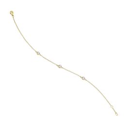 Goldarmband Vivance "0,11 ct Diamant Brillant Armband aus 585 Gelbgold 19 cm" Armbänder Gr. 19, Gelbgold 585, goldfarben (gold) Damen Gold Schmuck Rundankerkette