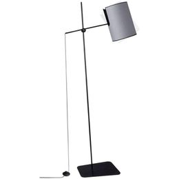 Licht-Erlebnisse Stehlampe Metall Stoff 188 cm hoch Grau Schwarz E27 Modern Stehleuchte