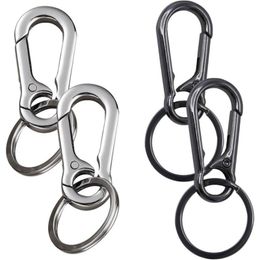 4er-Pack Metall-Schlüsselanhänger-Karabiner, abnehmbarer Karabiner, rostfreier Karabiner, Metallkarabiner zum Aufhängen im Rucksack, Reisen, Camping