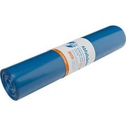 Deiss PREMIUM PLUS® Abfallsäcke, Recycling-LDPE, reißfest, B 700 x H 1100 mm, 120 liter, 31 µm, blau, 250 Stück