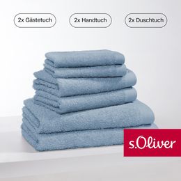 Handtuch Set s.Oliver "s. Oliver, besonders weich und saugfähig" Handtücher (Packung) Gr. 6 St., blau (hellblau) 2 Gästetücher 30x50, Handtücher 50x100, Duschtücher 70x140