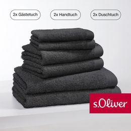 Handtuch Set s.Oliver "s. Oliver, besonders weich und saugfähig" Handtücher (Packung) Gr. 6 St., schwarz 2 Gästetücher 30x50, Handtücher 50x100, Duschtücher 70x140