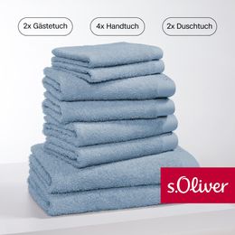 Handtuch Set s.Oliver "s. Oliver, besonders weich und saugfähig" Handtücher (Packung) Gr. 8 St., blau (hellblau) 2 Gästetücher 30x50, 4 Handtücher 50x100, Duschtücher 70x140