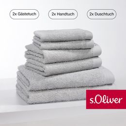 Handtuch Set s.Oliver "s. Oliver, besonders weich und saugfähig" Handtücher (Packung) Gr. 6 St., grau (hellgrau) 2 Gästetücher 30x50, Handtücher 50x100, Duschtücher 70x140