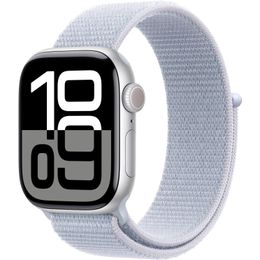 Smartwatch Apple "Watch Series 10 Aluminium" Smartwatches Gr. 42 mm, Cellular, One-Size, Sport Loop, silberfarben (silber) Bestseller