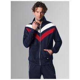 Sweatjacke TRIGEMA "TRIGEMA mit praktischen Taschen" Gr. L, blau (navy) Herren Sweatjacken