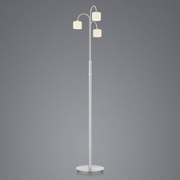 LED-Stehleuchte Mila, nickel/Opalglas, dreiflammig